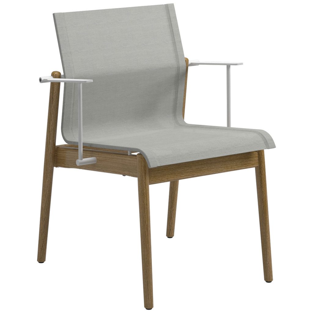 Gloster Sway Stacking Dining Chair with Arms – Luxury Outdoor Living