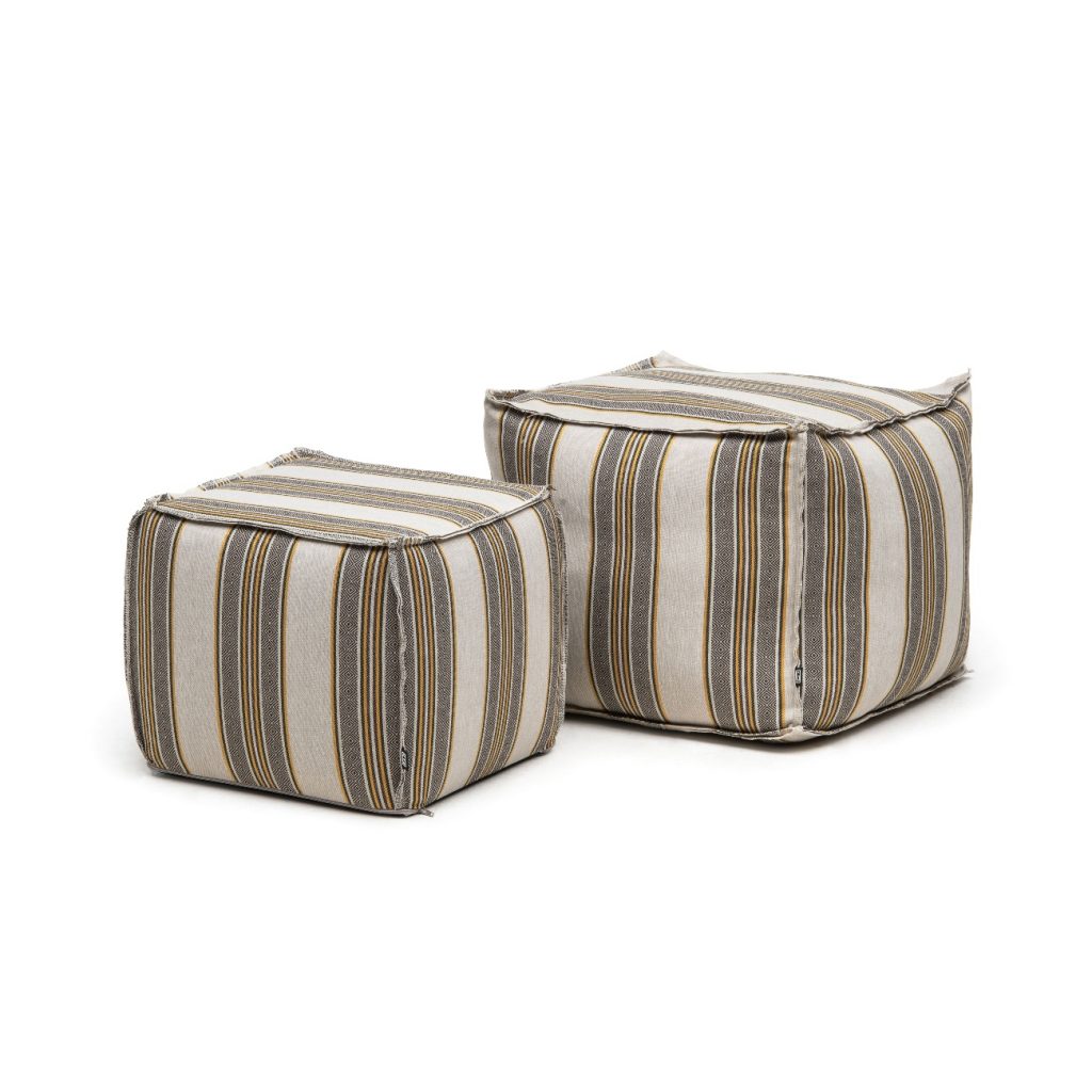 Gommaire Square Soft Pouf With Fluffy Piping – Luxury Outdoor Living